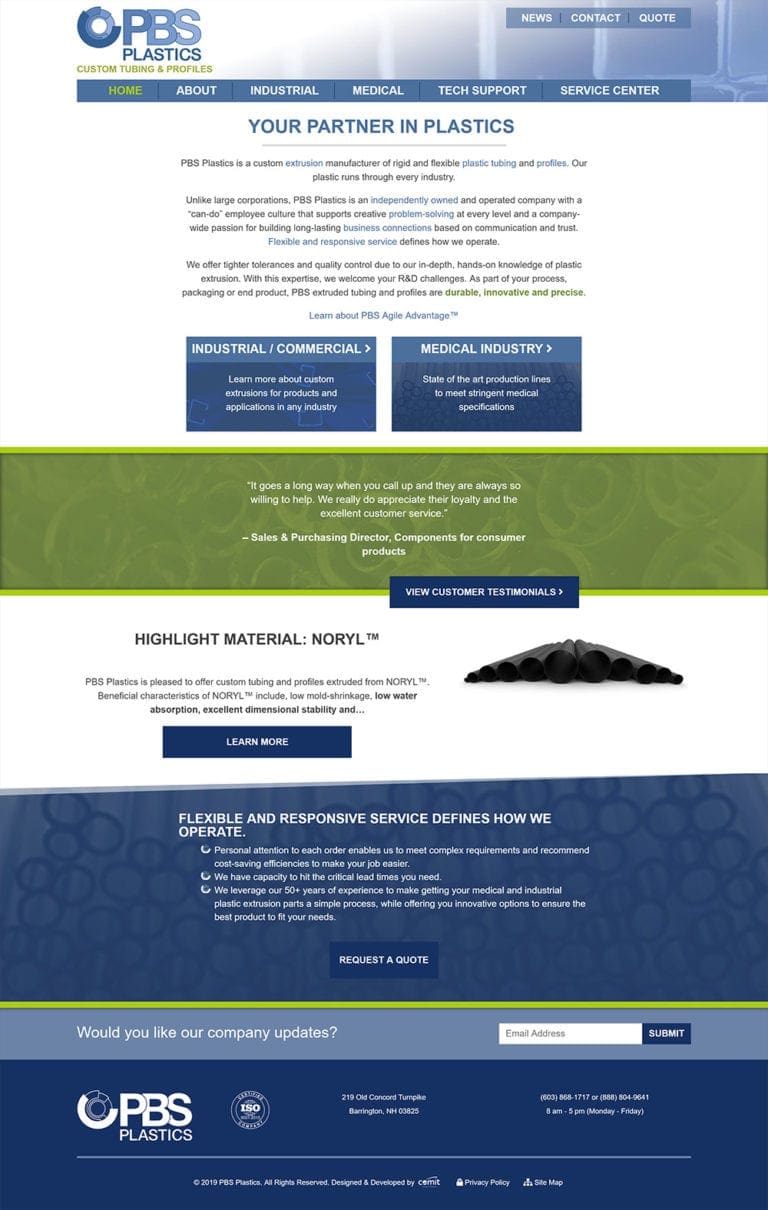 PBS Plastics Website Project | Comit Developers