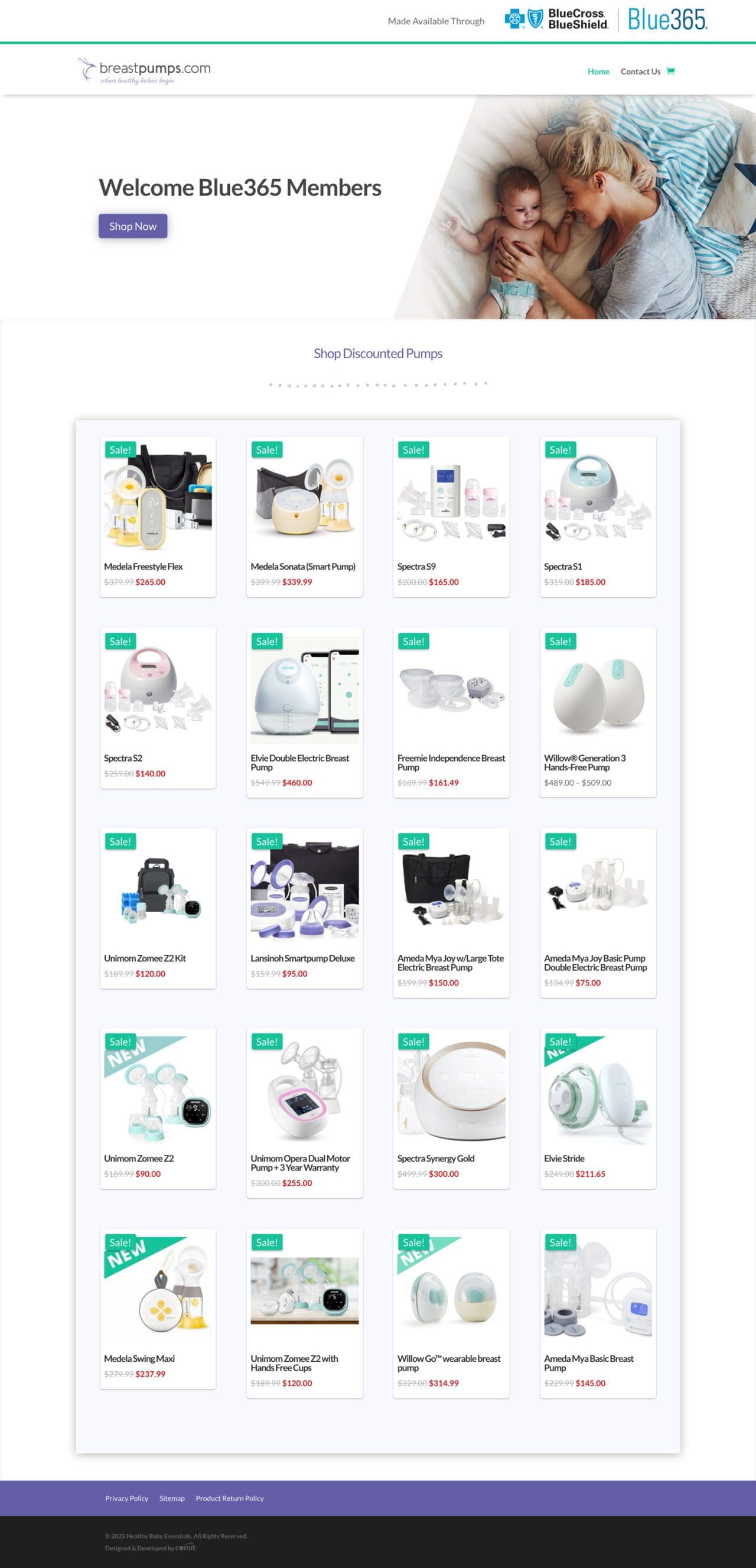 Blue365 - Breastpumps.com Website Project | Comit Developers
