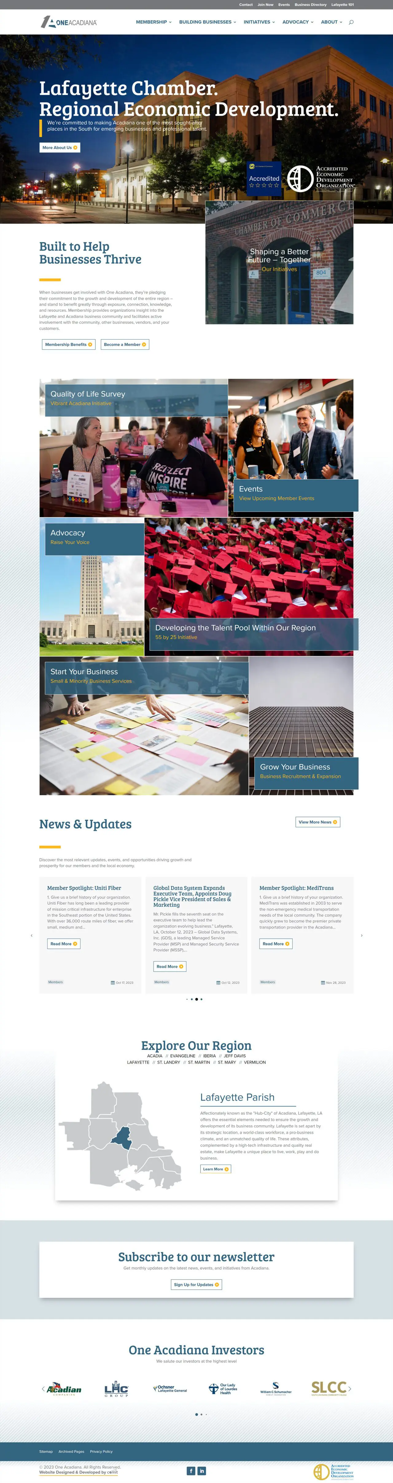 One Acadiana Website Project | Comit Developers
